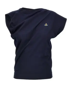 VIVIENNE WESTWOOD Asymmetric Short-sleeved T-shirt - Navy
