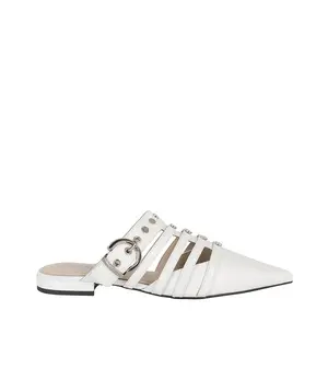 Pinko Rivet Muller Mules - White