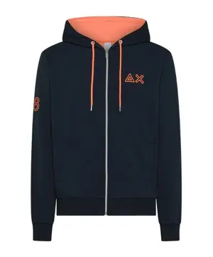 SUN 68 Zip-up Logo Hoodie - Blue