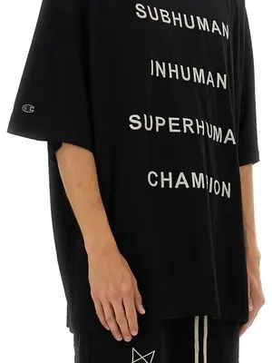Rick Owens Text Printed Crewneck T-shirt