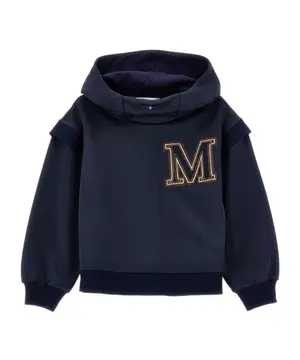 Monnalisa Logo Patch Layered Hoodie - Navy