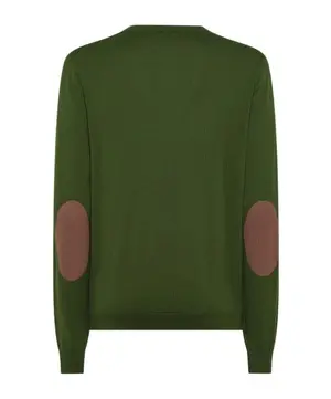 SUN 68 Elbow Patch Crew Knitted Sweater