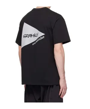 AND WANDER Logo Print Short Sleeve Hoodie