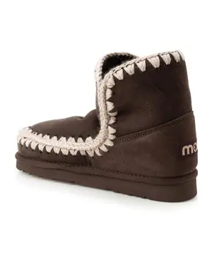Mou Hand-made Spliced Suede Sheepskin Ankle Boots