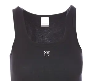 Pinko Logo Detailed Ribbed Tank Top
