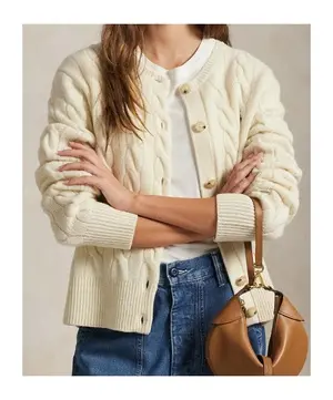 Polo Ralph Lauren Cable Knit Cardigan - Cream