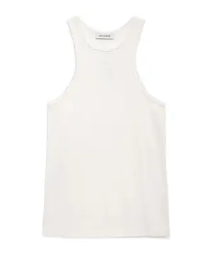 ANINE BING Ribbed Tank Top - Cream