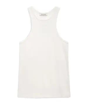 ANINE BING Ribbed Sleeveless Tank - Cream