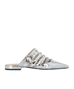 Pinko Leather Mules - Gray