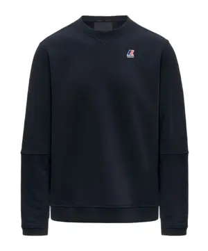 K-WAY Crewneck Sweater With Printed Logo - Blue