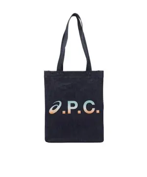 A.p.c. X Asics Lou Logo Printed Shopping Bag - Black