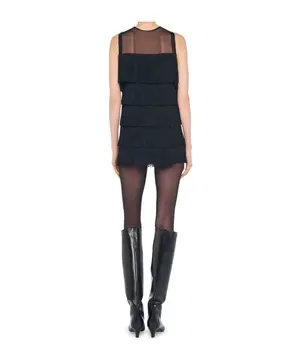 Norma Kamali Sleeveless Fringe Detailed Dress