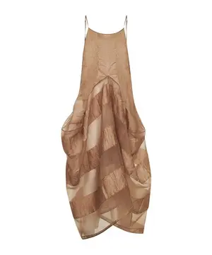 UMA WANG Sleeveless Semi-sheer Dress - Brown