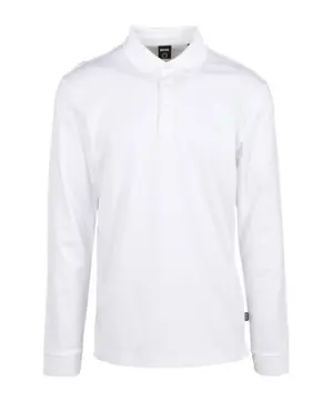 Hugo Boss Long-sleeved Buttoned Polo Shirt - White