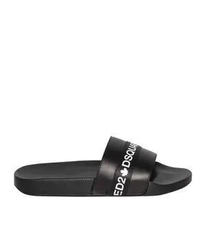 Dsquared2 Logo Almond Toe Sliders - Black
