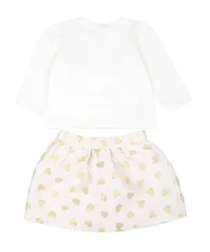 Moschino Long Sleeve T-shirt And Heart Motif Skirt Set