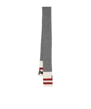 Dsquared2 Logo-tag Stripe-detailed Wraparound Scarf - Gray