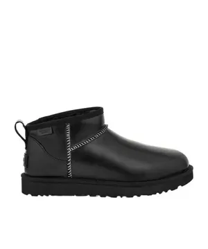 UGG Classic Ultra Mini Leather Boots - Black
