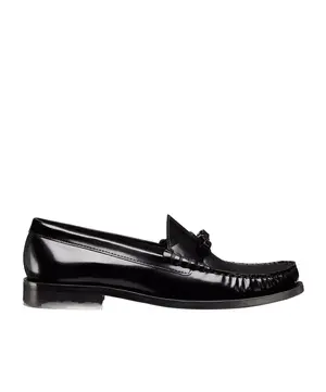 STUART WEITZMAN Round Head Loafer Shoes - Black