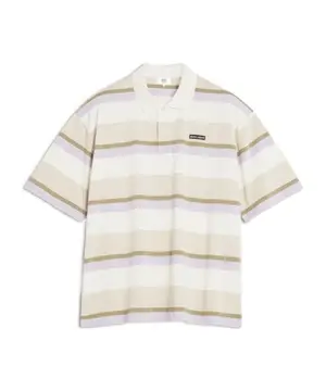 Maison Kitsuné Striped Ss Oversize Polo Shirt - White