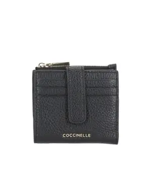 COCCINELLE Logo Lettering Zipped Wallet - Black