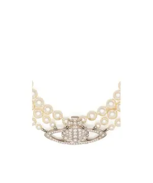 VIVIENNE WESTWOOD Layered Imitation Pearl Necklace With Crystal Embellishment