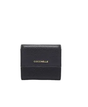 COCCINELLE Logo Lettering Tri-fold Wallet - Black