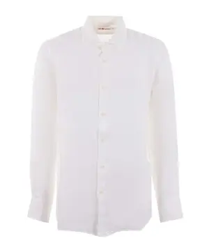 MC2 SAINT BARTH Long-sleeve Linen Shirt - White