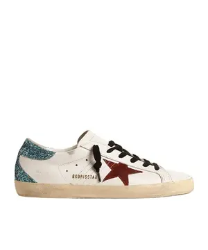 GOLDEN GOOSE Super Star Glittered Sneakers - Nude