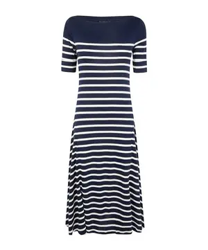 Ralph Lauren Munzie Striped Day Dress - Black
