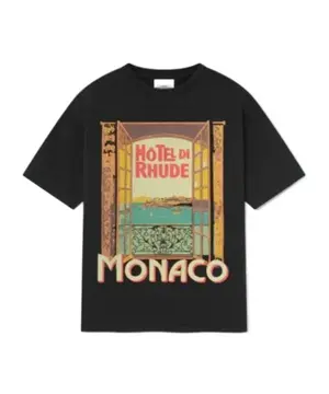 Rhude Graphic-printed Crewneck T-shirt - Black
