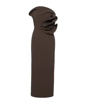 Magda Butrym Draped Wool-blend Cocktail Dress - Brown