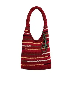 J.W.ANDERSON Jw Anderson Striped Knitted Hobo Bag - Red