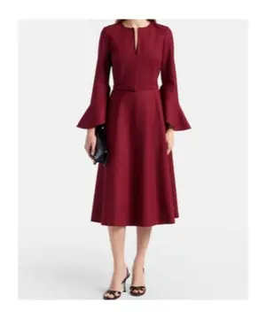Oscar De La Renta Wool Midi Dress