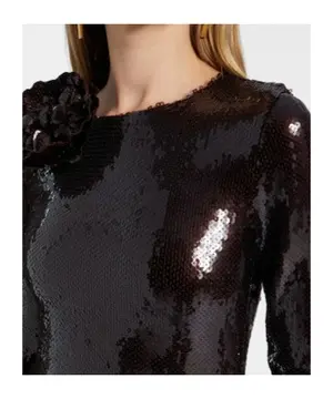 RODARTE Floral-appliqué Sequined Gown
