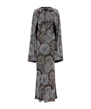 Rabanne Embellished Caped Gown - Gray