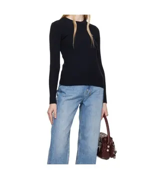 Maison Kitsuné Fine Ribbed Crewneck Sweater With Fox Patch