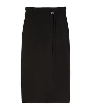 Sportmax Belt Midi Skirt - Black