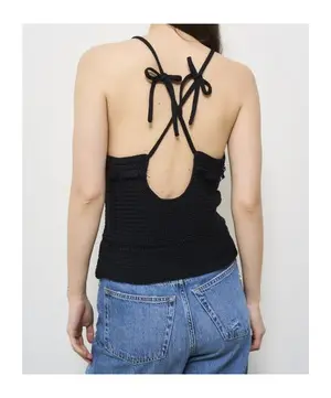 Isabel Marant Étoile Araliane Knitted Top With Fringe And Back Ties