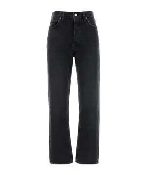 AGOLDE Denim Trousers With Belt Loops - Black