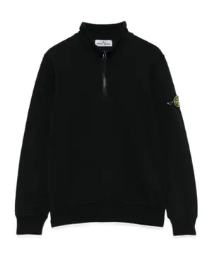 Stone Island Zipper Sweatshirt - Black
