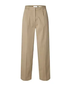 SELECTED Pleated Tailored Trousers - Nude