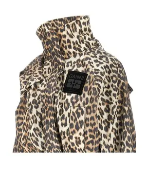 GANNI Leopard Parka Coat