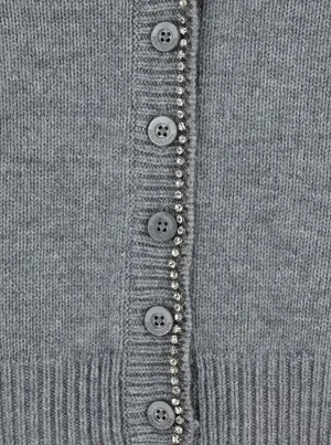 SEMICOUTURE Semi Couture Beaded V-neck Cardigan