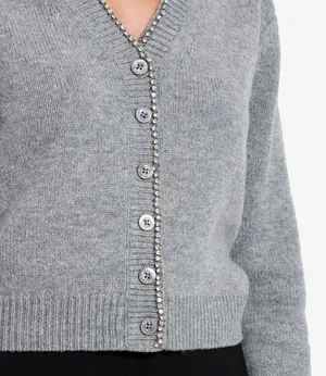 SEMICOUTURE Beaded V-neck Cardigan