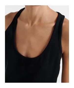 Attico Ribbed-knit Feather-trimmed Cotton Minidress
