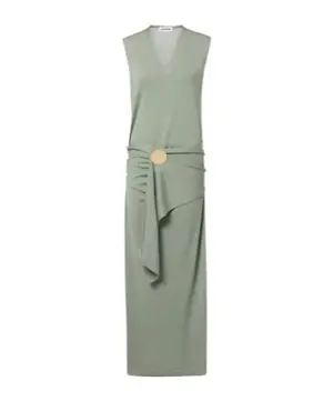 JIL SANDER Virgin Wool Maxi Dress - Gray