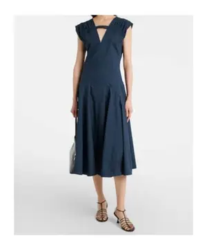 Proenza Schouler Manoela Cotton-blend Midi Dress - Black