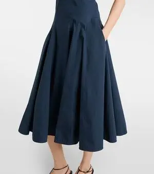 Proenza Schouler Manoela Cotton-blend Midi Dress - Black