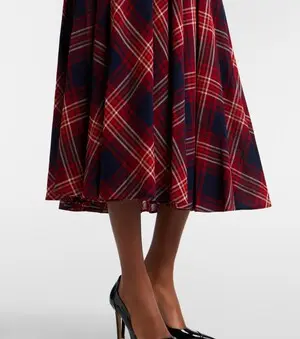 VIVIENNE WESTWOOD Plaid Draped Midi Dress